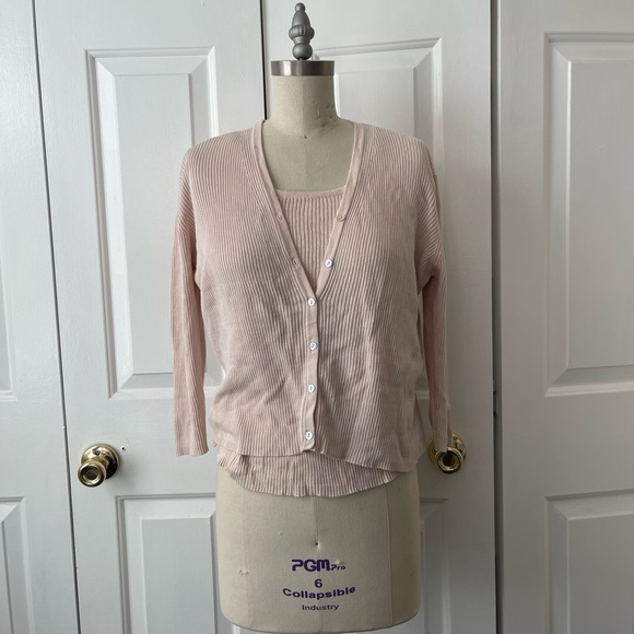 City Silk | Sweaters | City Silk Light Pink Tank And Cardigan Set 7 ...